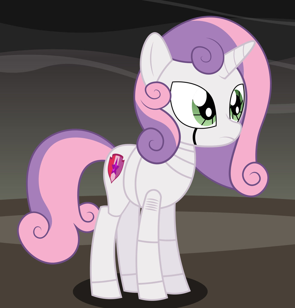 #3570381 - safe, artist:rainbowsurvivor, sweetie belle, gynoid, pony ...