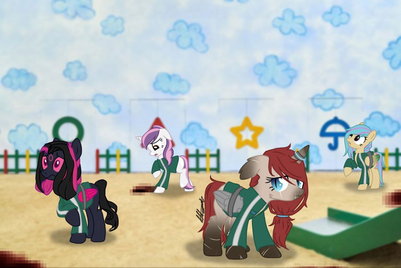 #3570599 - safe, artist:wife_muzana, oc, oc only, oc:blackcherry, oc:lin melfrey, oc:sweetieck ...