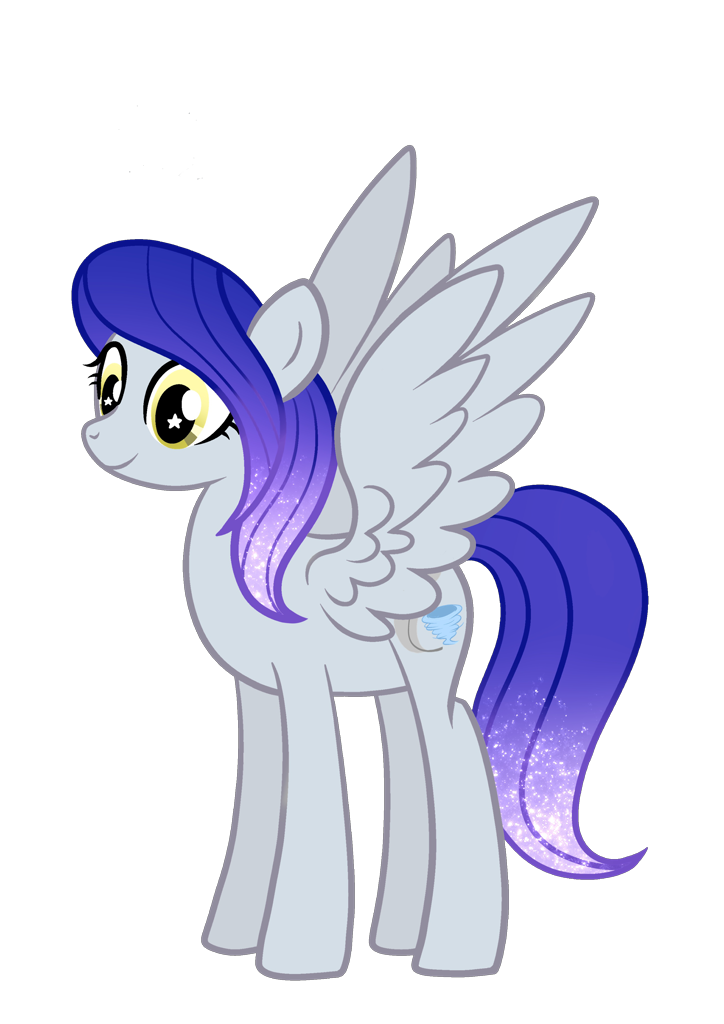 #3570840 - safe, oc, oc only, oc:luna breeze, pegasus, blue mane, eyes open, glitter mane, gray ...