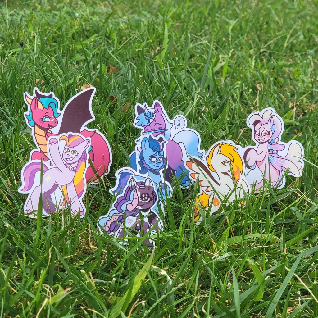 #3571237 - safe, artist:comicmaker, argyle starshine, blaize skysong, destiny (g5), flare (g5 ...