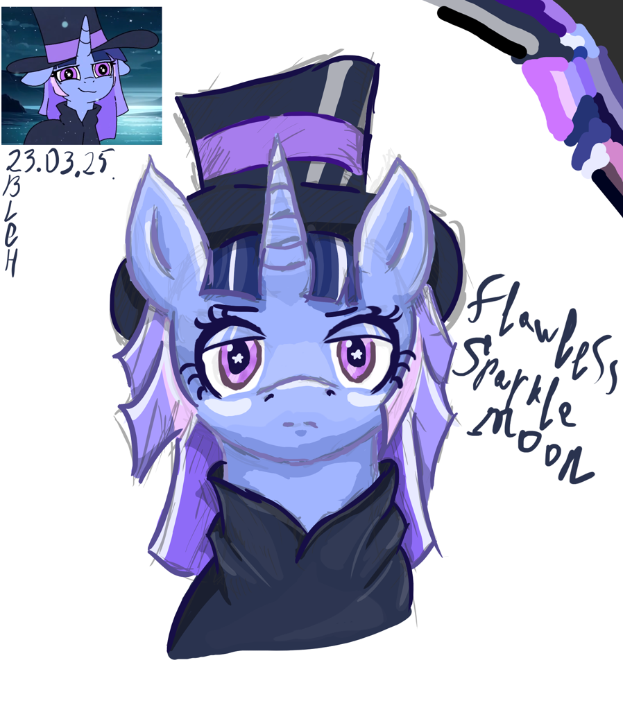 #3572054 - safe, oc, oc:flawless sparklemoon, pony, unicorn, bust ...