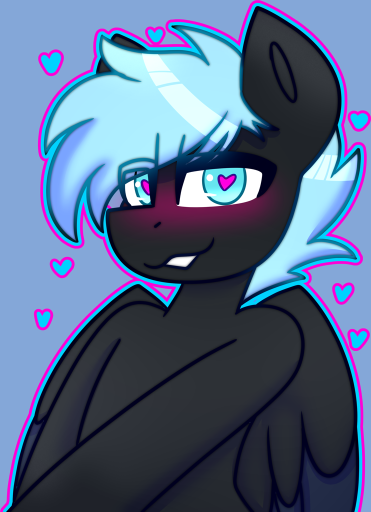 #3573154 - safe, artist:askhypnoswirl, oc, oc only, oc:midnight lancer, pegasus, blushing ...