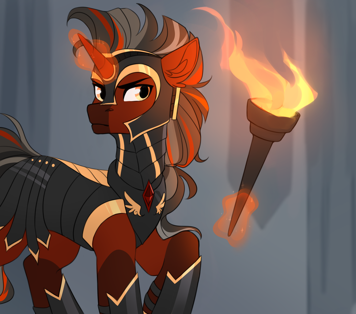 #3573255 - safe, artist:chamommile, oc, oc only, pony, unicorn, armor ...