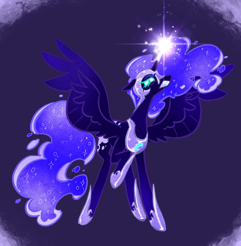 #3573406 - safe, artist:mmousingg, nightmare moon, alicorn, pony, g4 ...