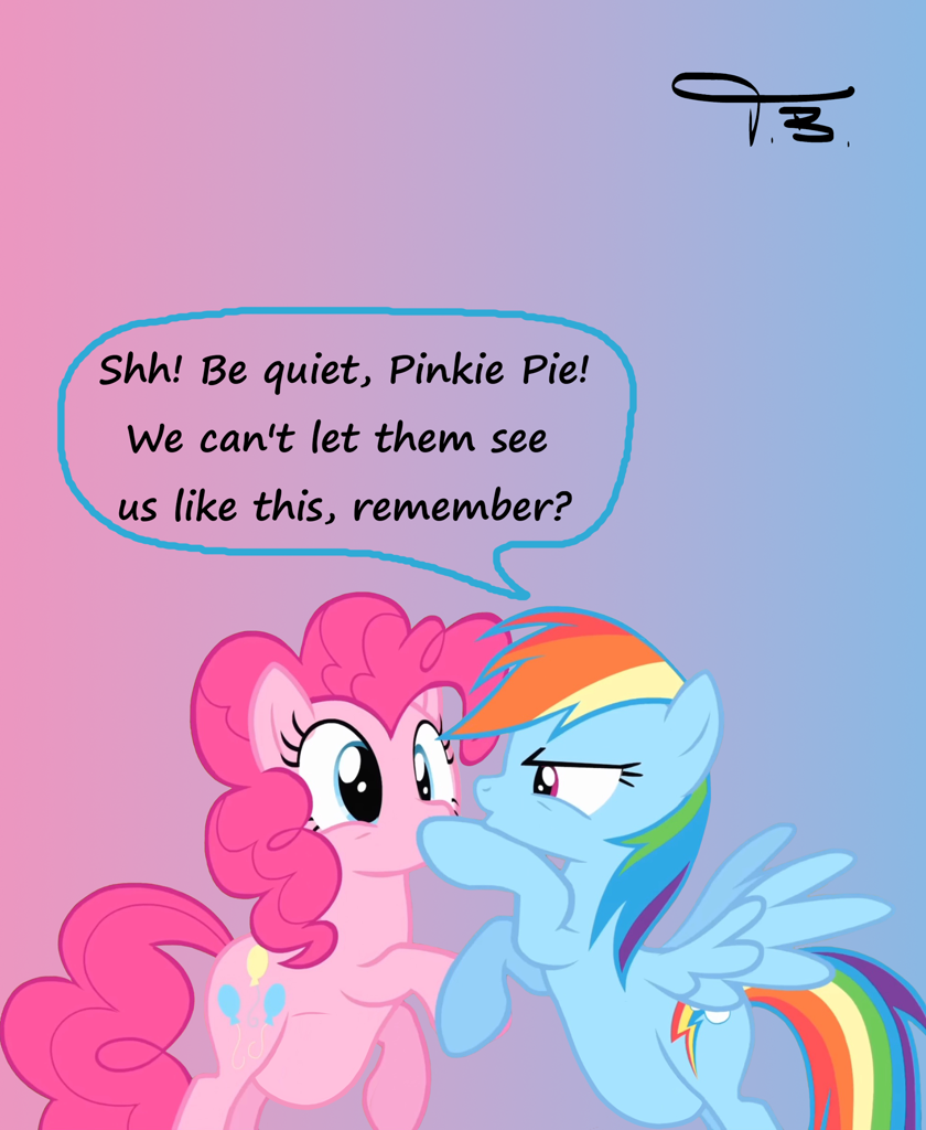 #3573468 - safe, artist:twilightsbelly, pinkie pie, rainbow dash, earth ...