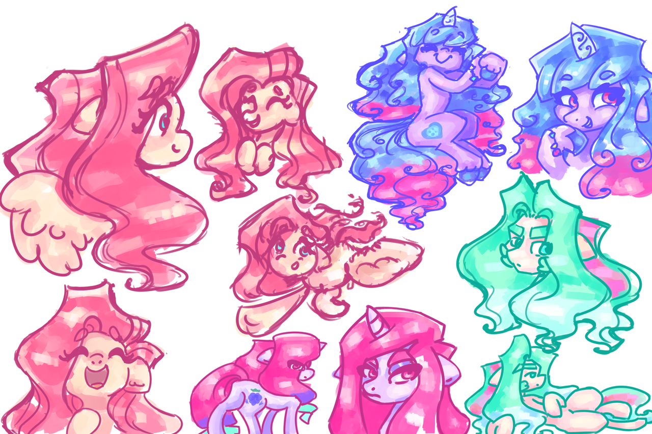 #3573517 - safe, artist:mannybcadavera, fluttershy, izzy moonbow, oc ...