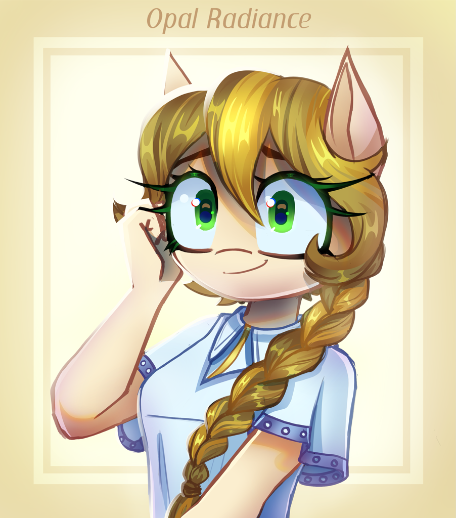 #3573575 - safe, artist:opal_radiance, oc, oc only, oc:icy tree, earth pony, pony, anthro, braid ...