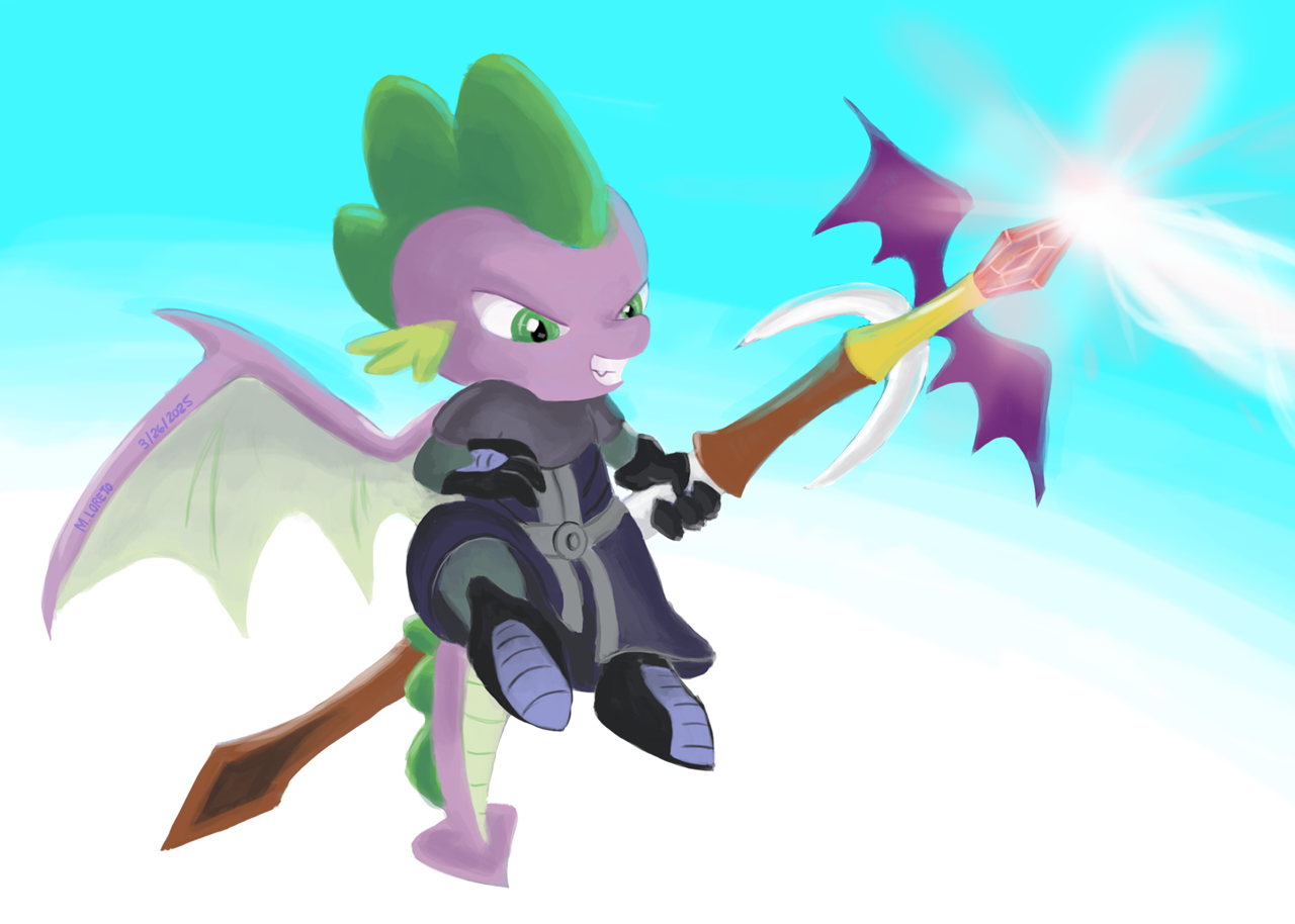 #3574237 - safe, artist:loreto-arts, spike, dragon, g4, clothes, evil ...