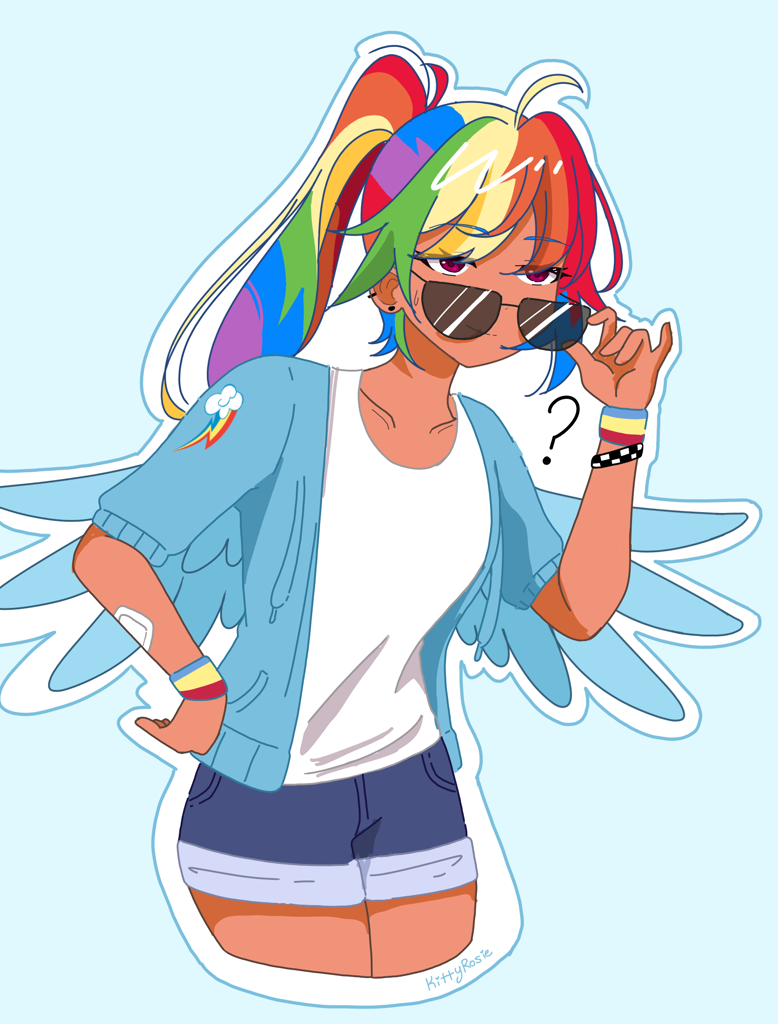 #3574245 - safe, artist:kittyrosie, rainbow dash, human, g4, alternate ...