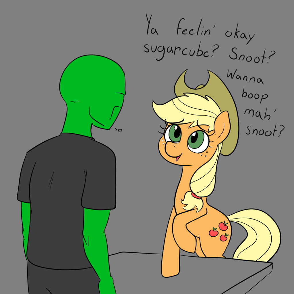 3574259 Safe Artist This Sl0th Applejack Oc Oc Anon Earth Pony
