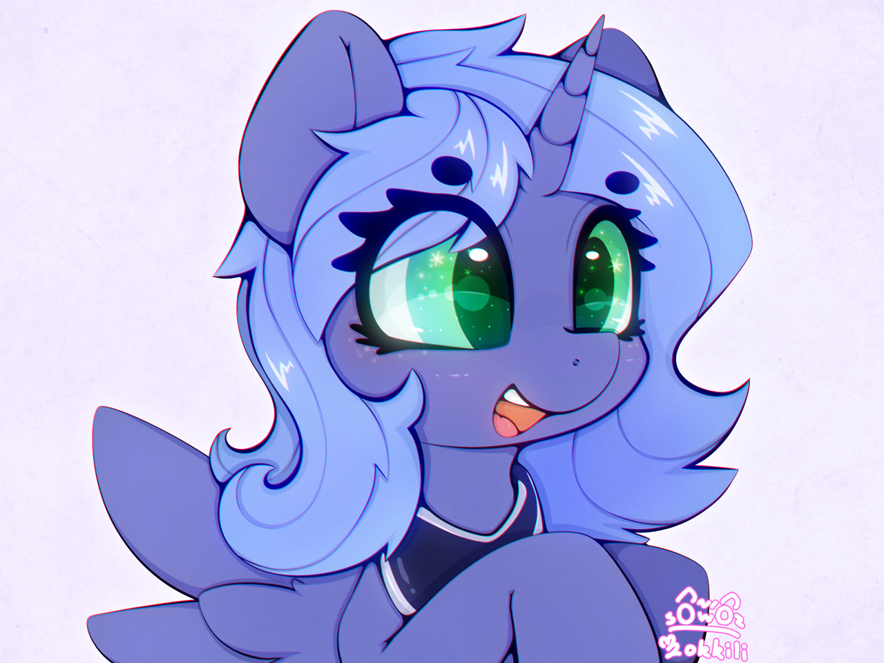 #3574373 - safe, artist:zokkili, princess luna, alicorn, pony, g4, cute, eye clipping through ...