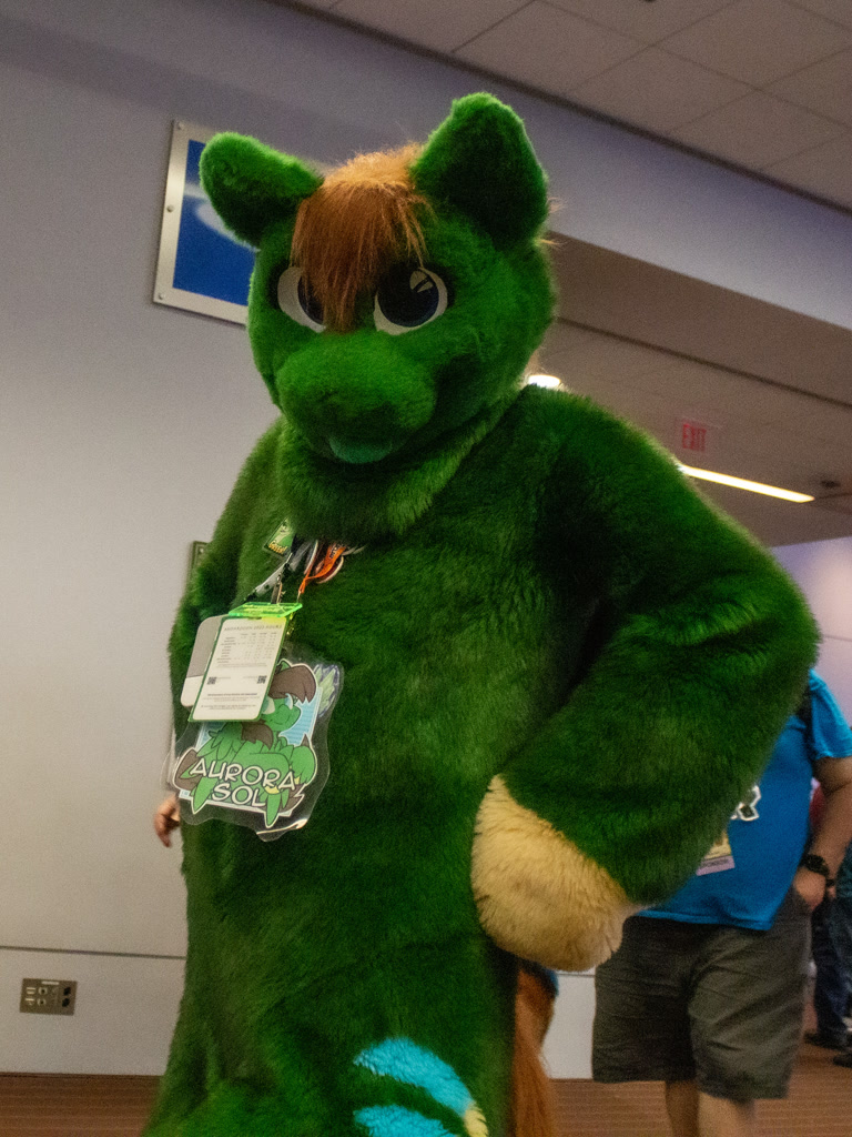 #3574387 - safe, artist:color carnage, oc, oc:aurora sol, human, fursuit, indoors, irl, irl ...