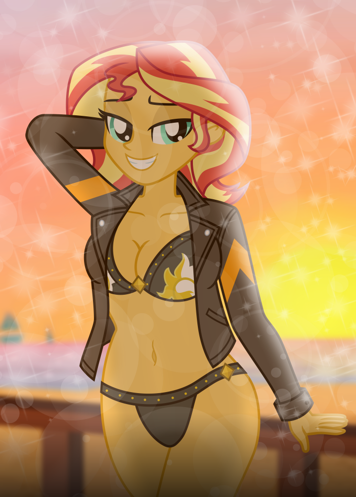 #3575198 - suggestive, artist:emeraldblast63, sunset shimmer, human, equestria girls, g4, arm ...