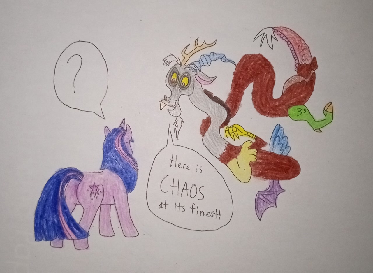 #3575465 - safe, artist:aa68., derpibooru exclusive, discord, twilight ...