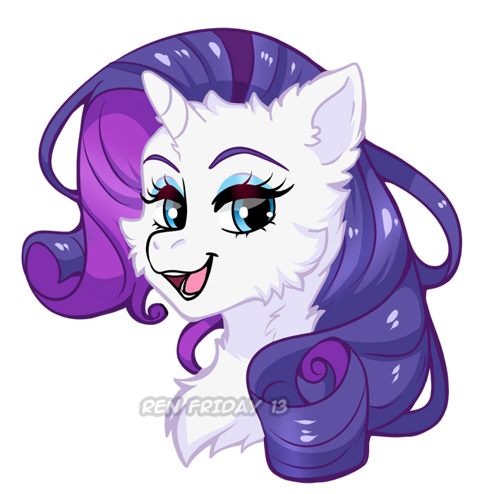 #3558837 - safe, artist:renfriday13, rarity, pony, unicorn, g4, bust ...