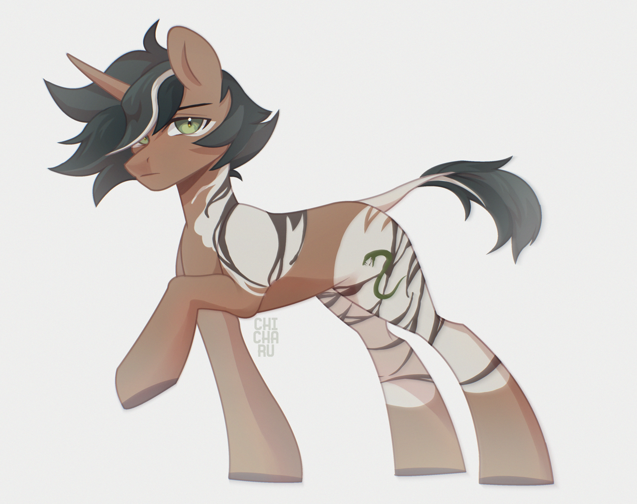 #3576876 - safe, artist:hoshi, oc, oc only, pony, unicorn, brown coat, commission, gray ...