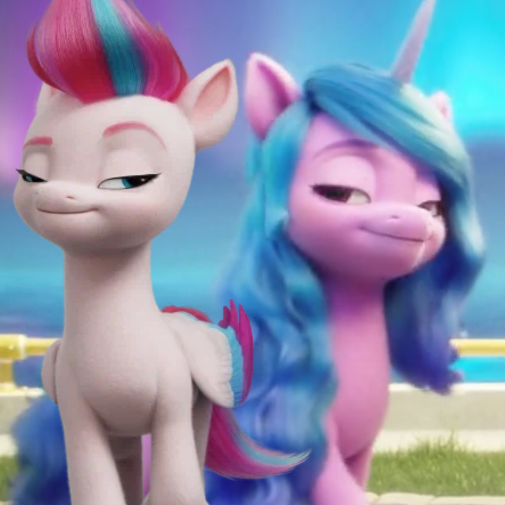 #3576961 - safe, artist:tom artista, edit, edited screencap, screencap, izzy moonbow, zipp storm ...