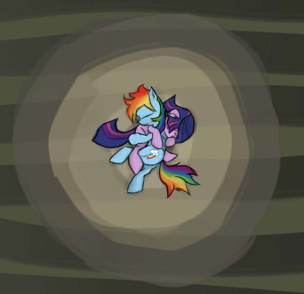 #3577291 - safe, artist:sharpieboss, rainbow dash, twilight sparkle, pegasus, pony, unicorn, g4 ...