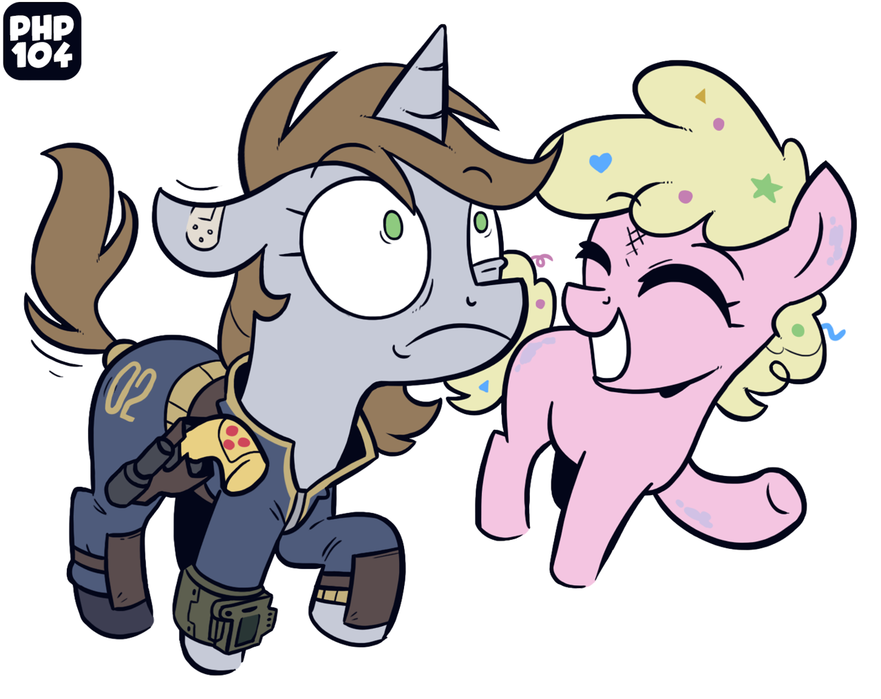 #3560389 - safe, artist:php104, oc, oc only, oc:littlepip, oc:pinkie ...