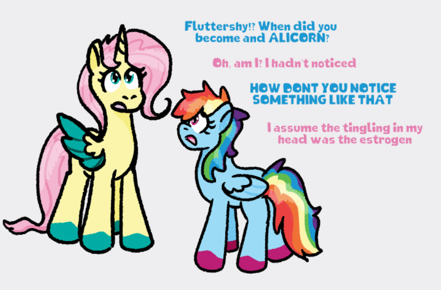 #3560526 - safe, artist:zoeyhorse, fluttershy, rainbow dash, alicorn ...