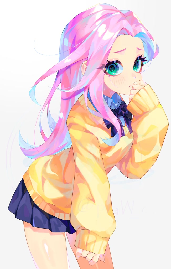 #3560648 - safe, artist:plaw_01, fluttershy, human, g4, anime, clothes ...
