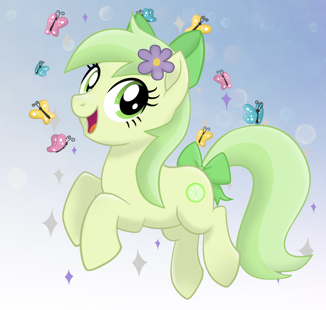 #3562192 - safe, oc, oc only, oc:sweet lime, butterfly, earth pony ...