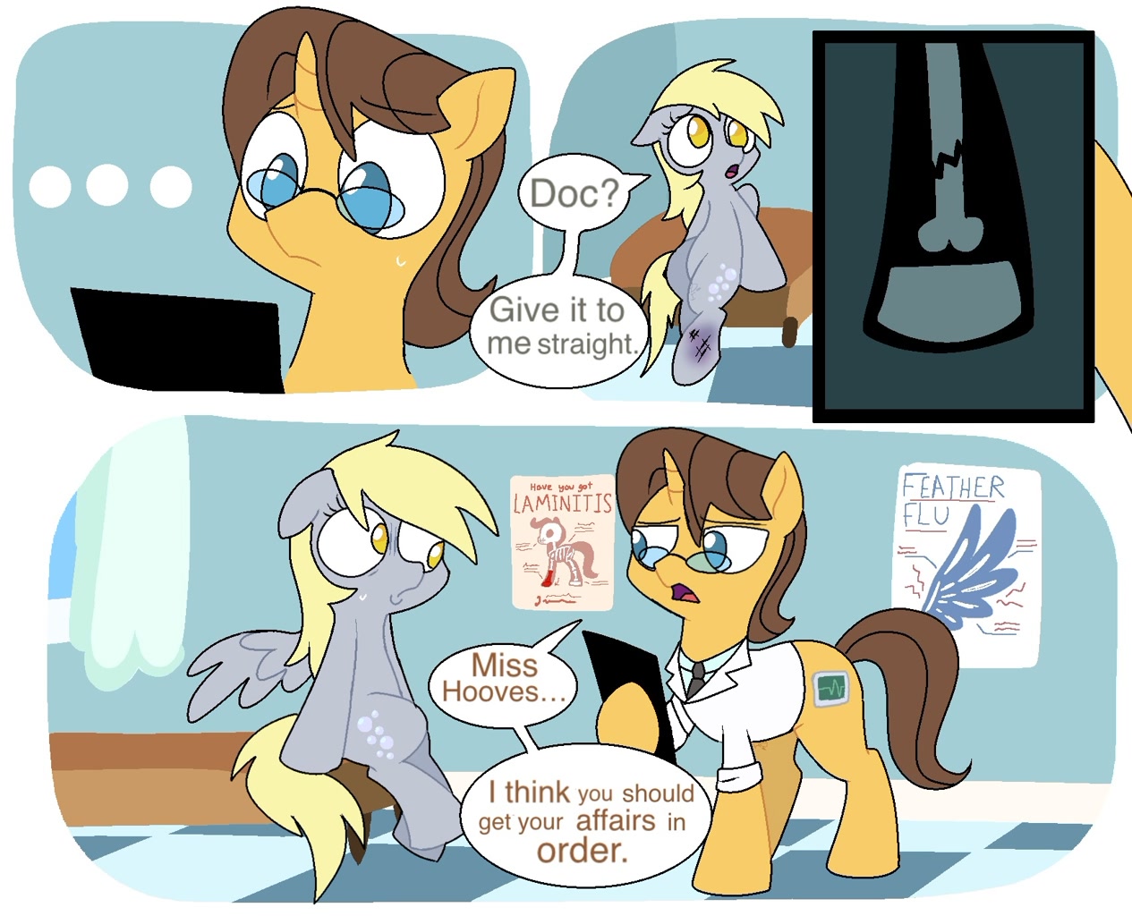 #3577429 - safe, artist:doodlesinky, derpy hooves, doctor horse, doctor ...