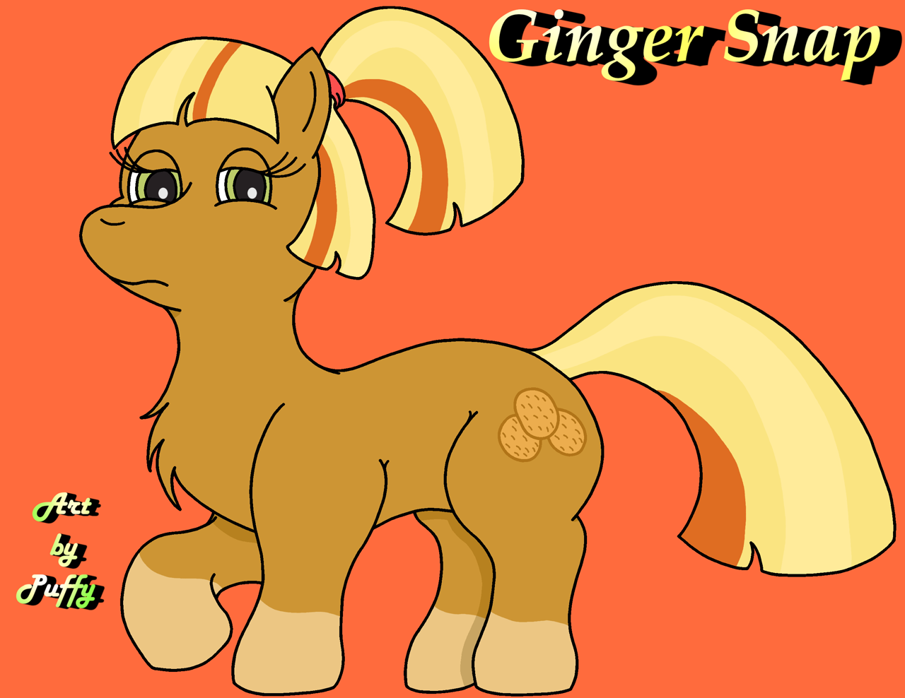 #3578008 - safe, artist:puffydearlysmith, oc, oc:ginger snap, earth pony, g5, chest fluff ...