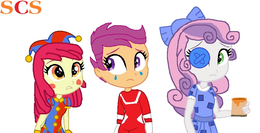 #3584299 - safe, artist:stevencurbysheldon, apple bloom, scootaloo ...