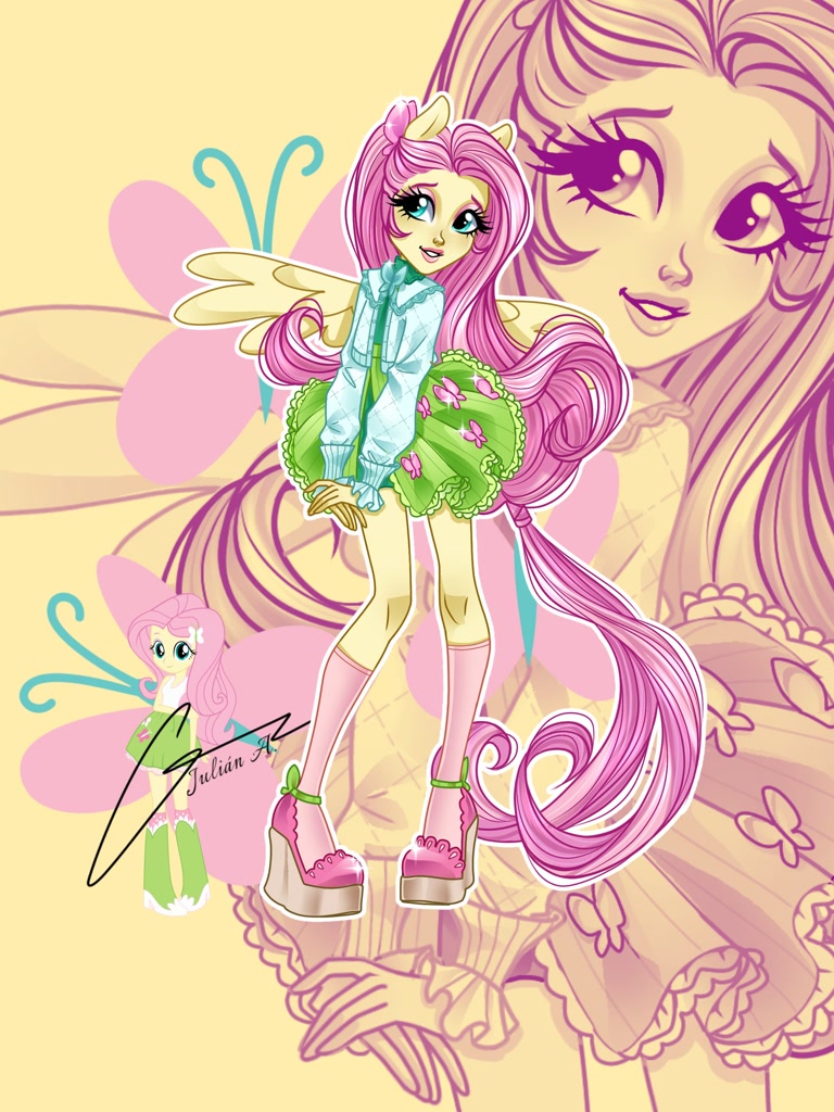 #3585257 - safe, artist:bonnartts, fluttershy, human, equestria girls ...