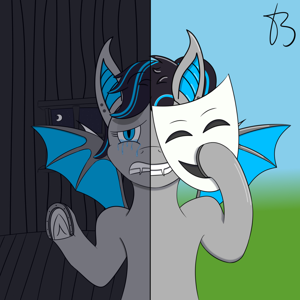 #3585378 - safe, artist:badbat, oc, oc:badbat, bat pony, pony, bat ears, bat eyes, bat pony oc ...