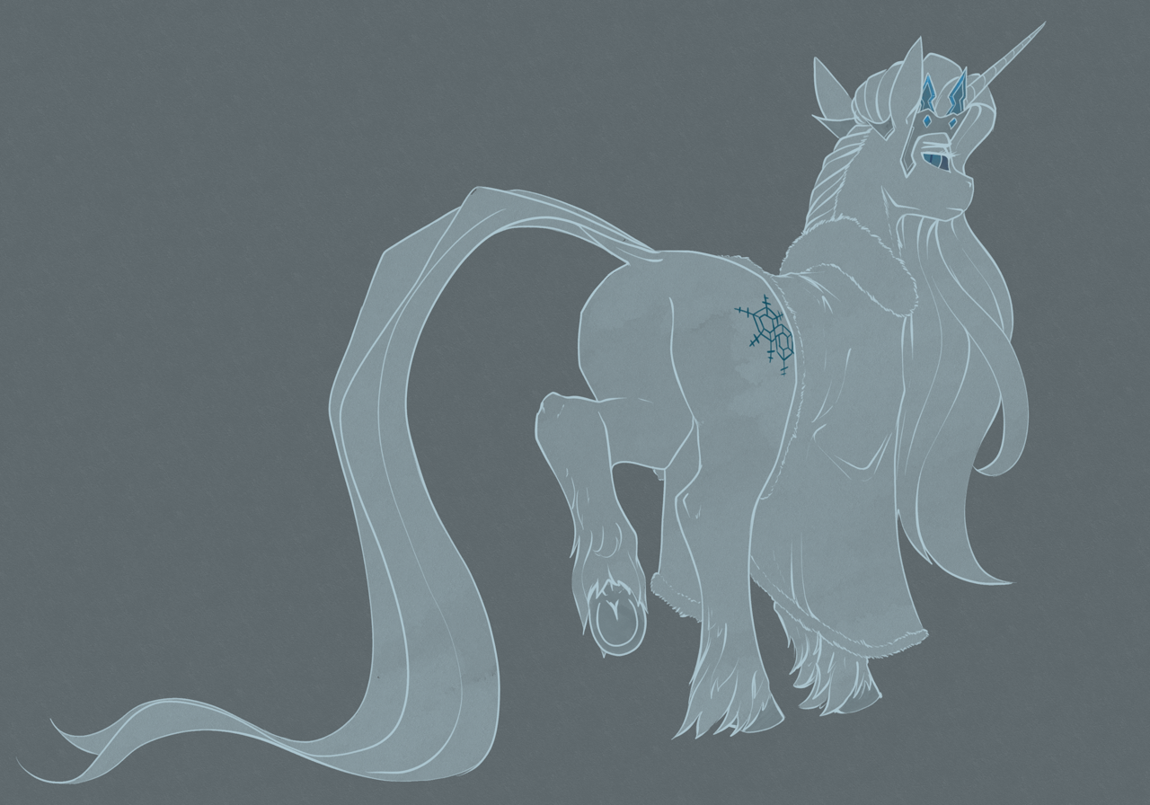 #3586324 - safe, artist:stray prey, oc, oc only, oc:glaciess lorica, pony, unicorn, horn, solo ...