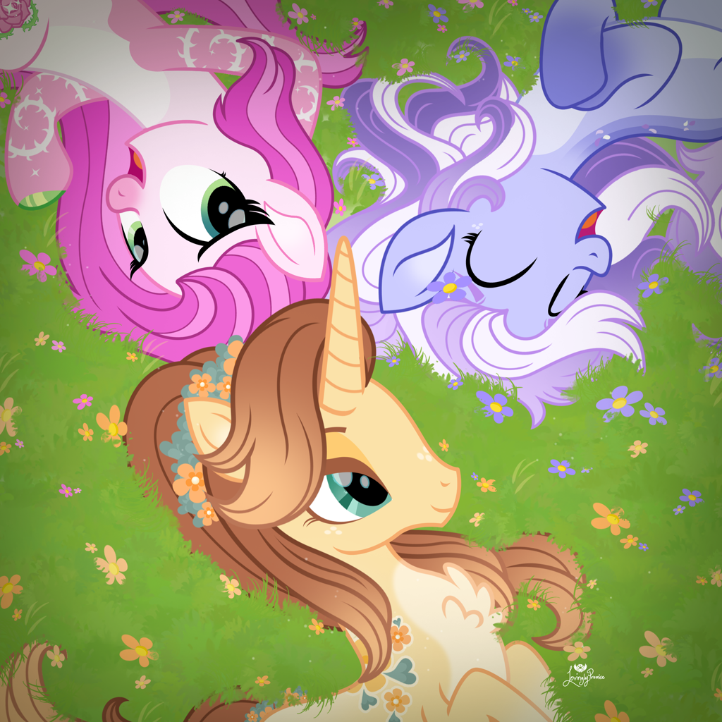 #3589429 - safe, artist:lovinglypromise, oc, oc only, oc:marigold flair, oc:periwinkle, oc ...