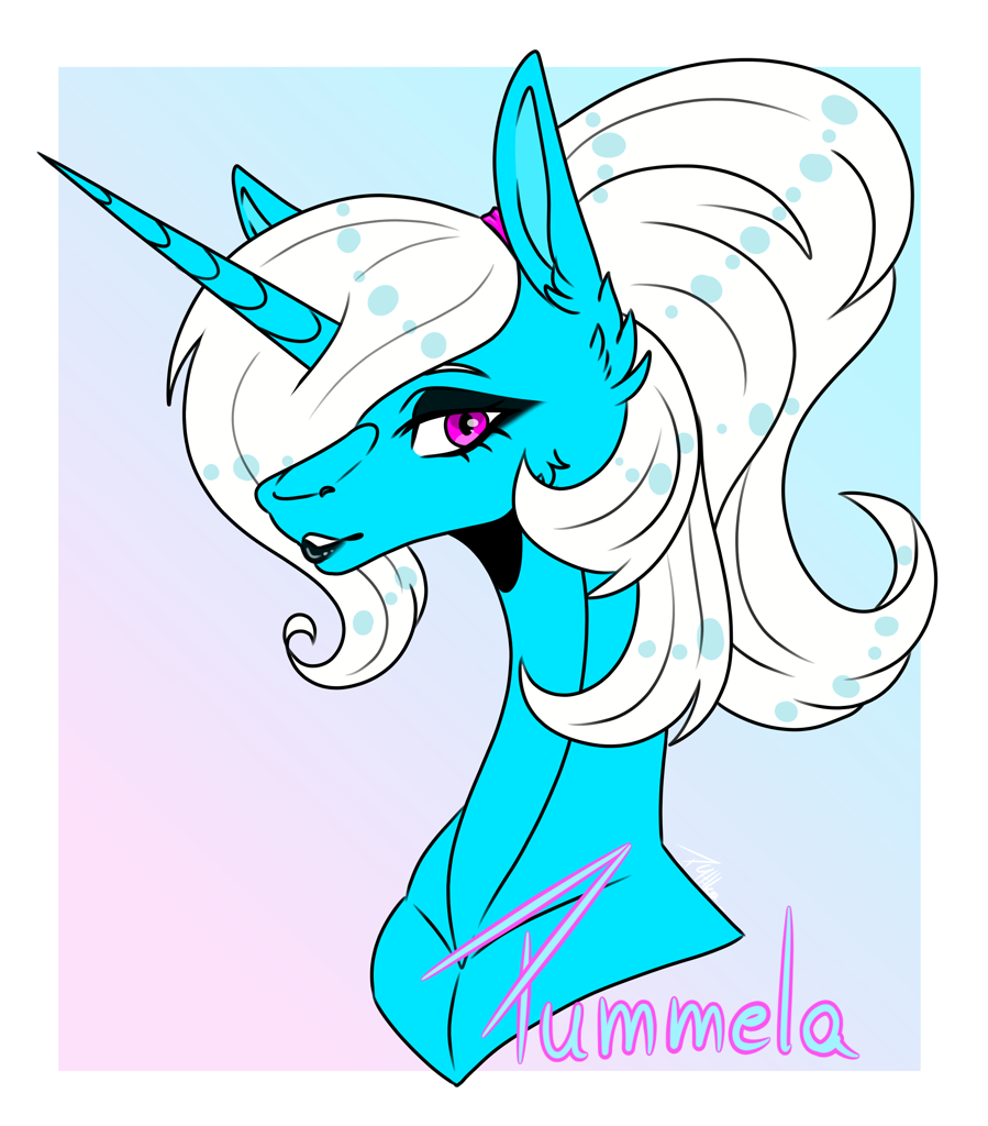 #3589636 - safe, artist:p4ttka, oc, oc only, oc:pummela, unicorn, black ...