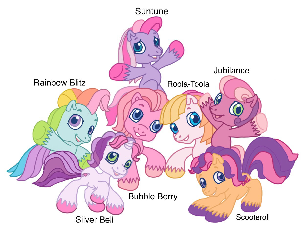#3589716 - safe, artist:lil' pegasus, cheerilee (g3), pinkie pie (g3), rainbow dash (g3 ...