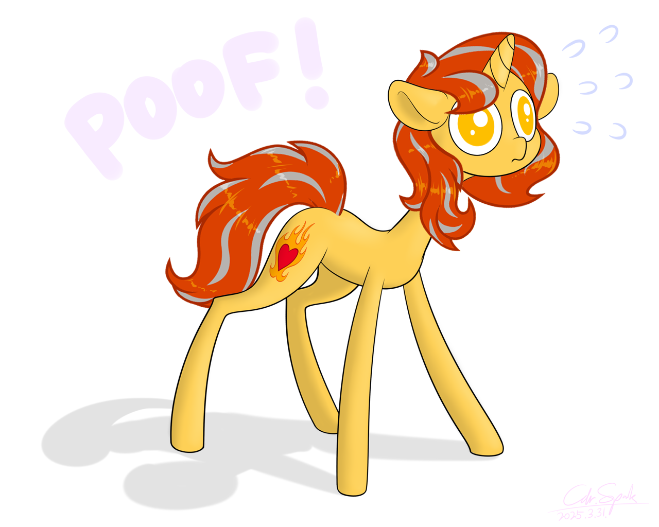 #3589819 - safe, artist:cdrspark, oc, oc only, oc:cinderheart, pony, unicorn, big eyes, emanata ...