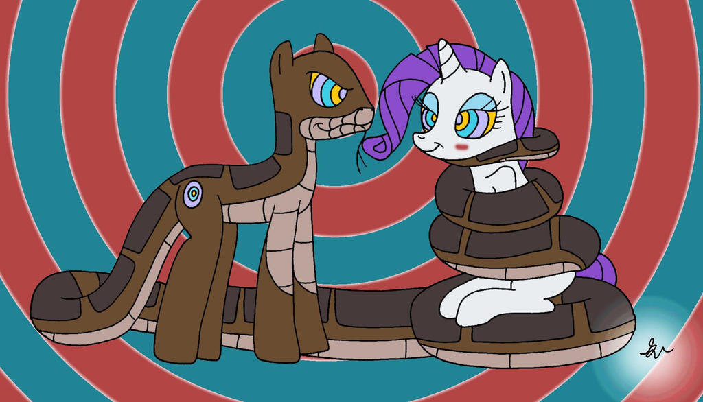 #3589910 - safe, artist:lol20, rarity, original species, pony, snake, snake pony, g4, blushing ...