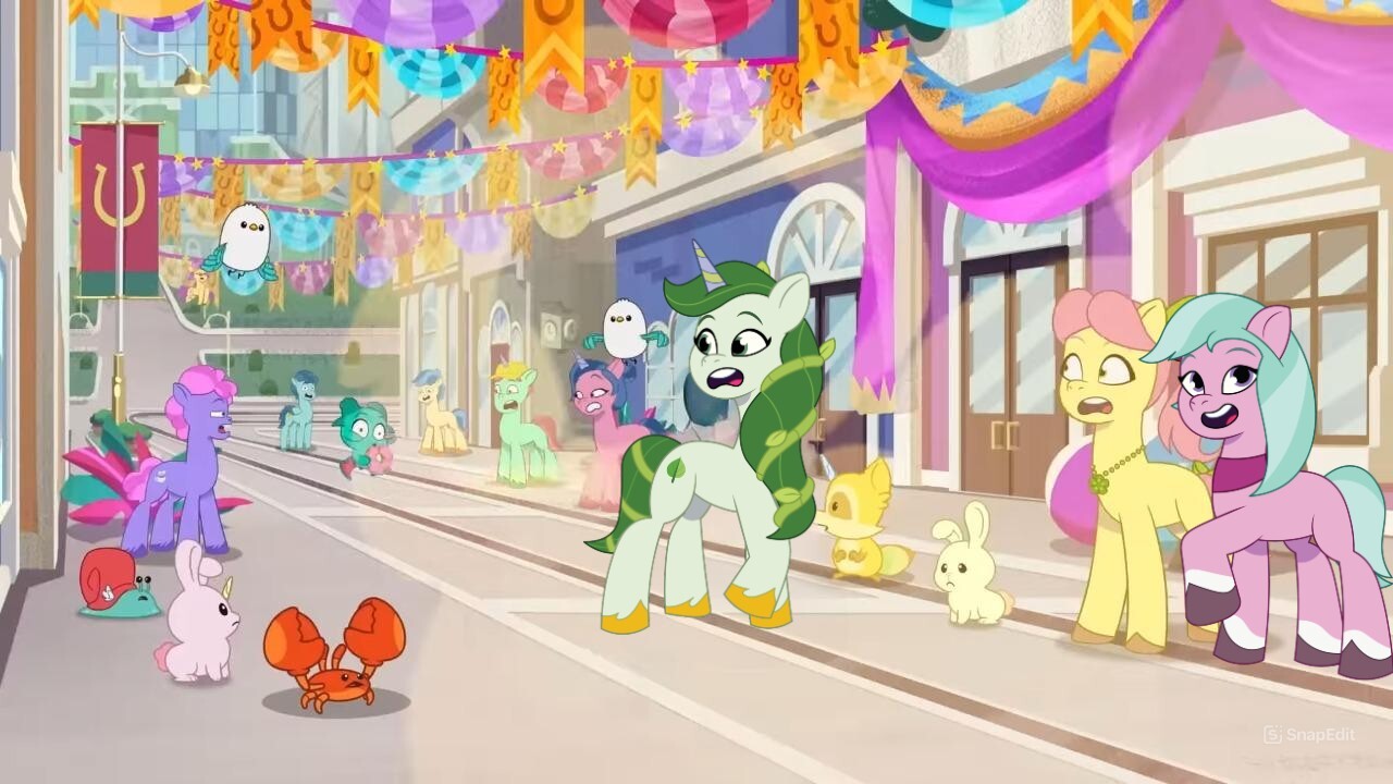 #3590034 - safe, artist:prixy05, dahlia, leaf pony, mcsnips-a-lot ...