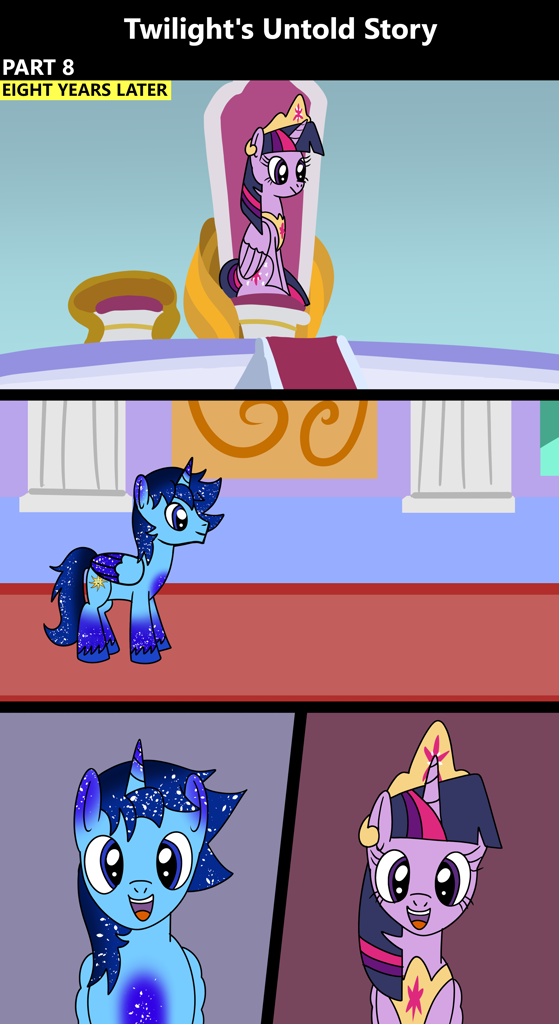 #3578718 - safe, artist:platinumdrop, twilight sparkle, oc, oc:blue thunder, alicorn, comic ...