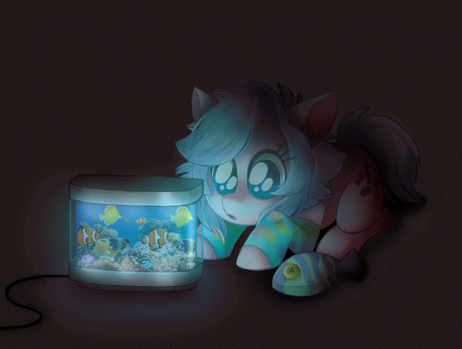 #3590323 - safe, alternate version, artist:toxiccolour, oc, oc only, earth pony, fish, goldfish ...