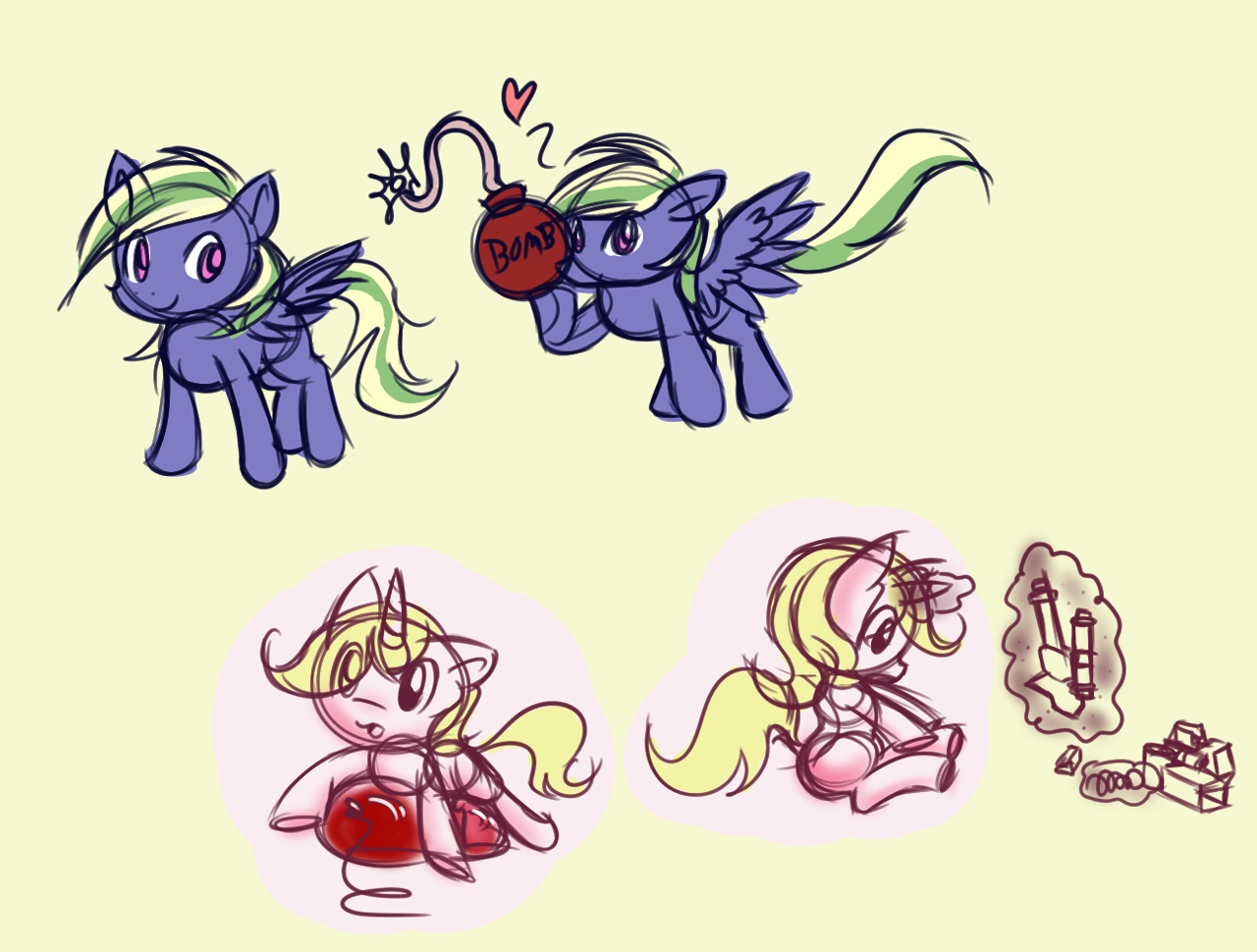 #3591134 - safe, artist:retl, oc, oc only, oc:flare, oc:serenity (fallout equestria: heroes ...