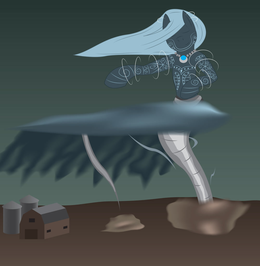 #3593734 - safe, artist:billy2345, elemental, elemental pony, pony, barn house, cloud, dancing ...