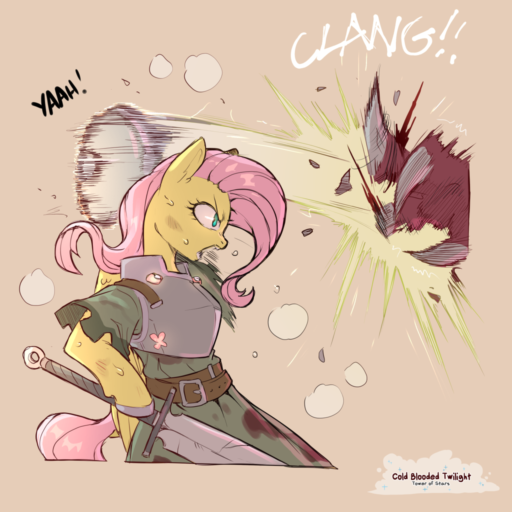 #3593756 - semi-grimdark, artist:cold-blooded-twilight, fluttershy, pegasus, pony, semi-anthro ...