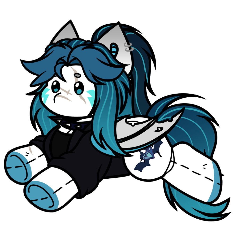 #3594483 - safe, artist:lotus, oc, oc only, oc:tempest diamond, plushie ...