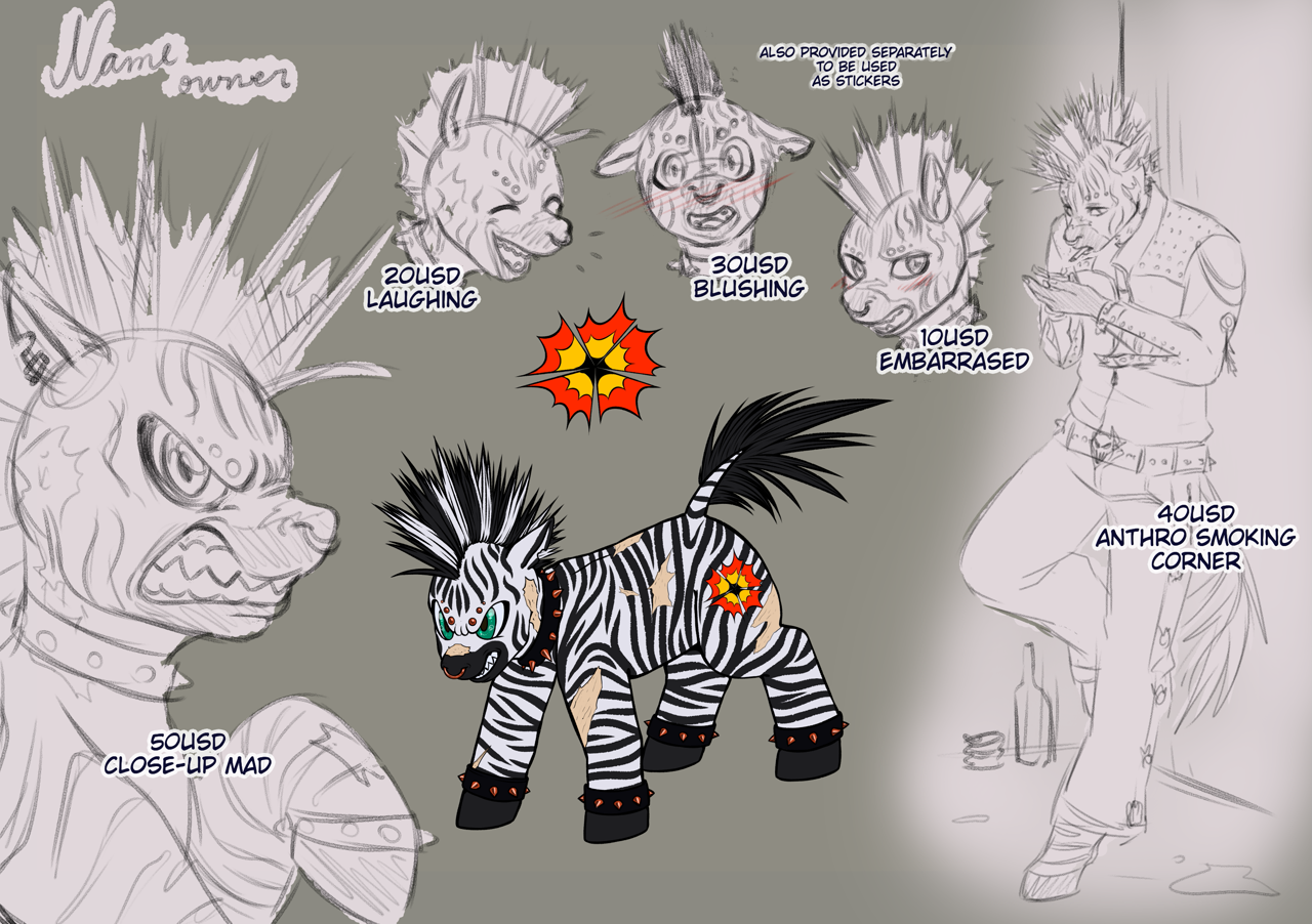 #3594812 - safe, artist:natt333, oc, zebra, anthro, adoptable, auction ...