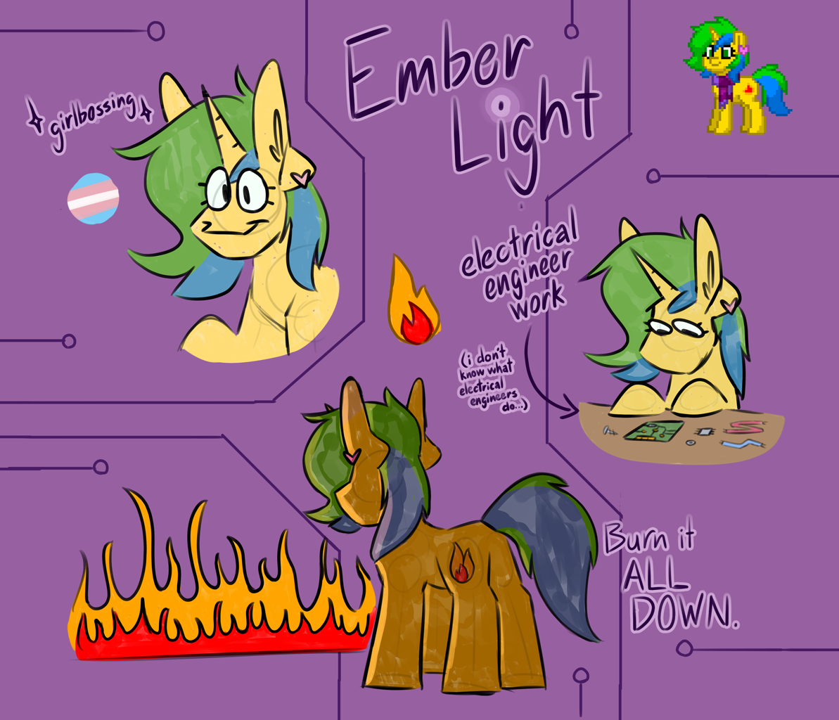 #3595010 - safe, artist:grandfinaleart, oc, oc only, oc:ember light, pony, unicorn, pony town ...