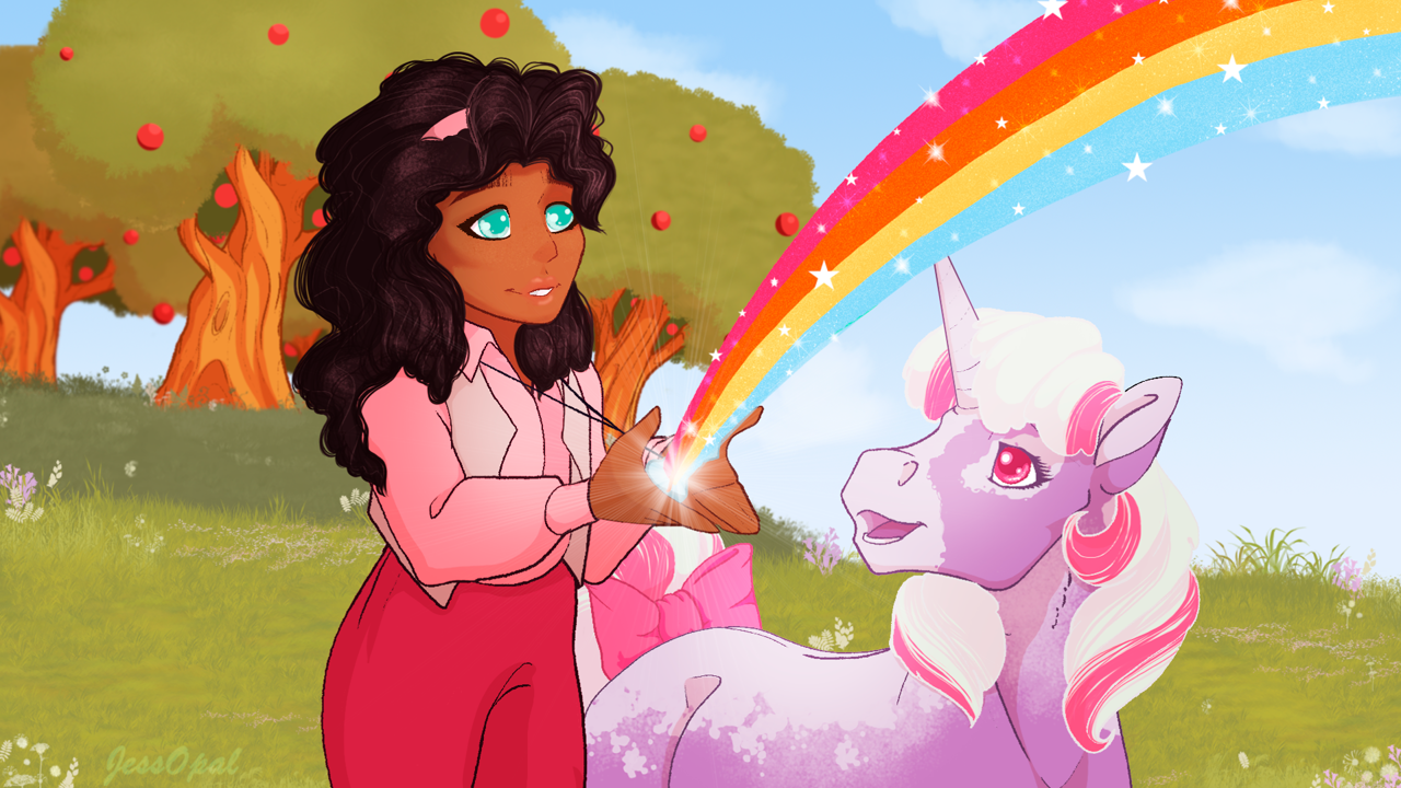 #3595054 - safe, artist:neighbaby, megan williams, powder, human, pony ...