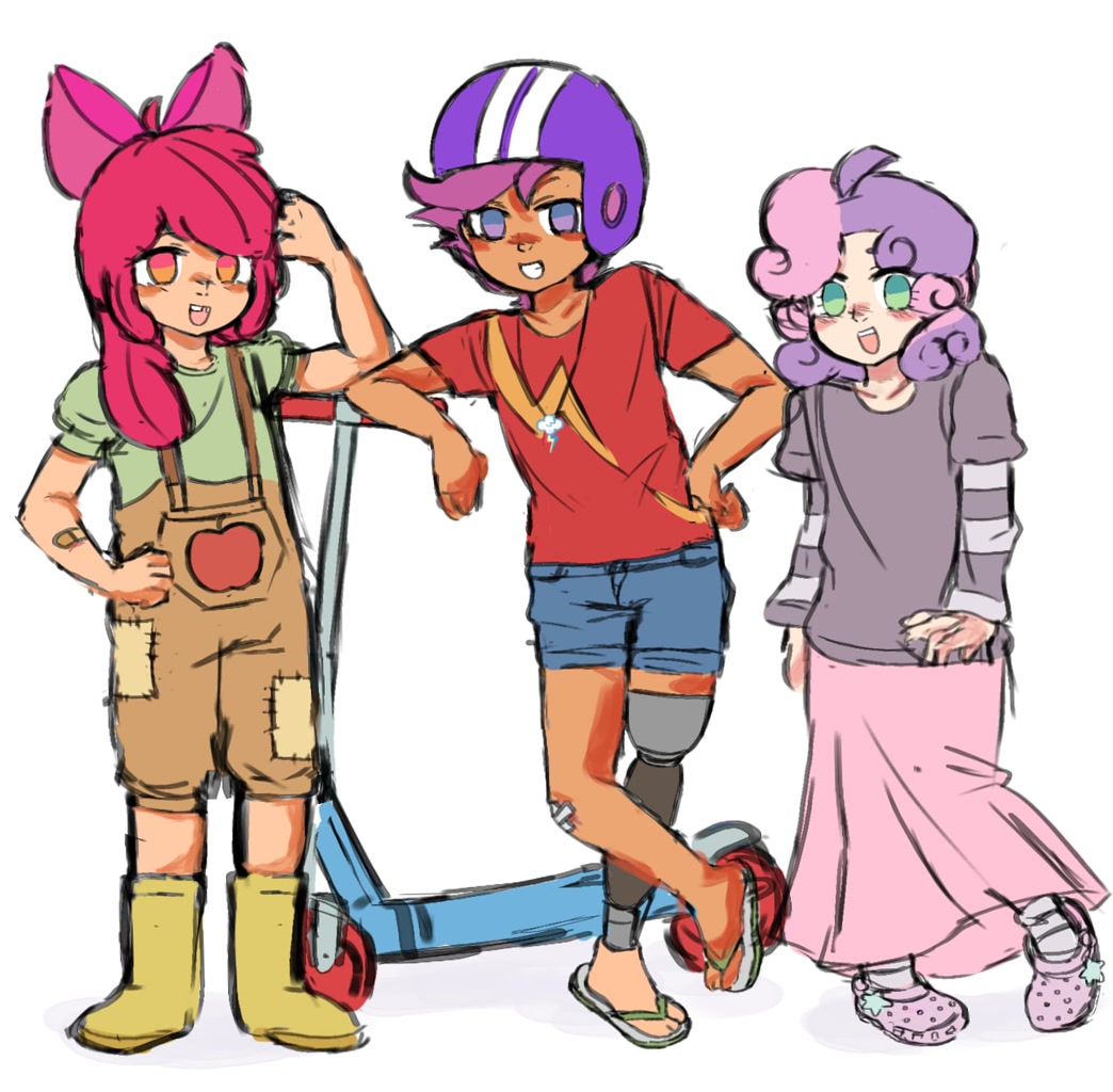 #3595196 - safe, artist:klvrika, apple bloom, scootaloo, sweetie belle ...