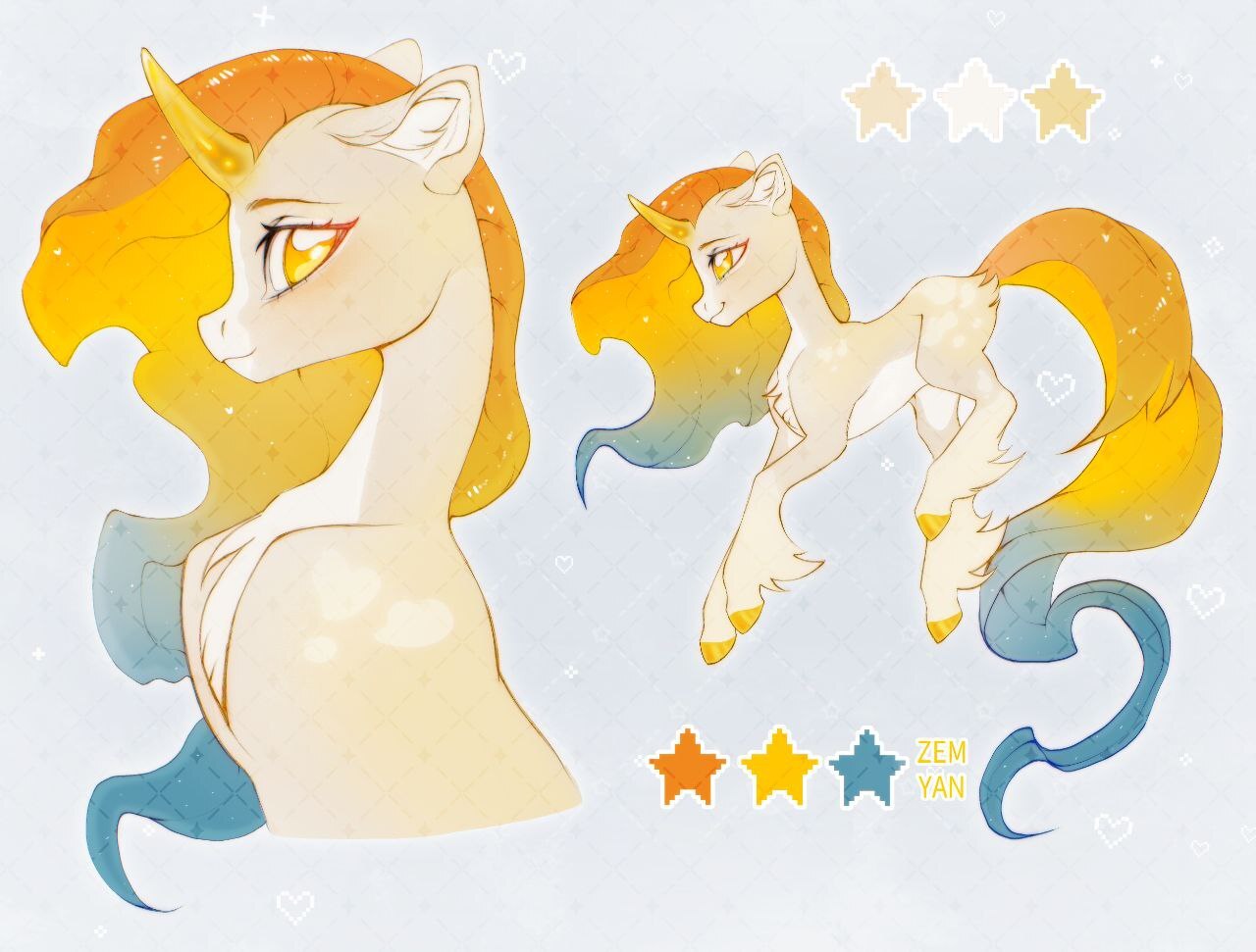 #3595481 - safe, artist:zemyan, oc, oc only, pony, unicorn, chest fluff, female, gradient ...