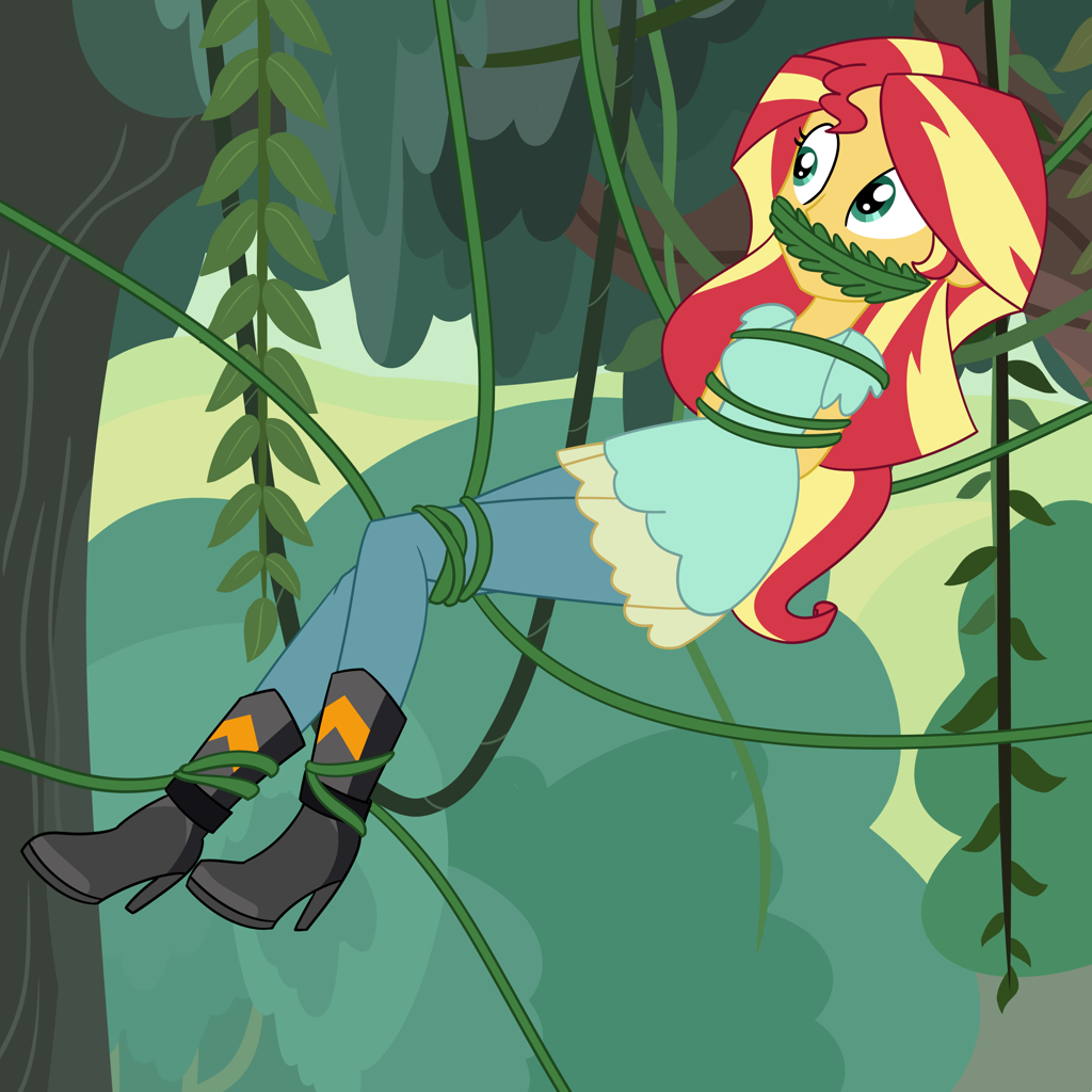 #3596095 - safe, artist:nie-martw-sie-o-mnie, sunset shimmer, equestria girls, g4, bondage ...